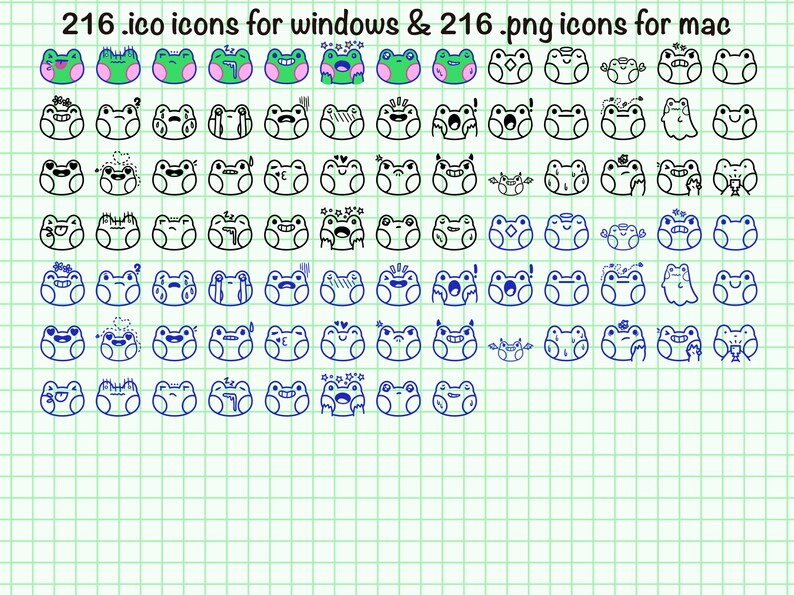 Cute Desktop Wallpapers Frog Folder Icons for Mac & Windows. - Etsy