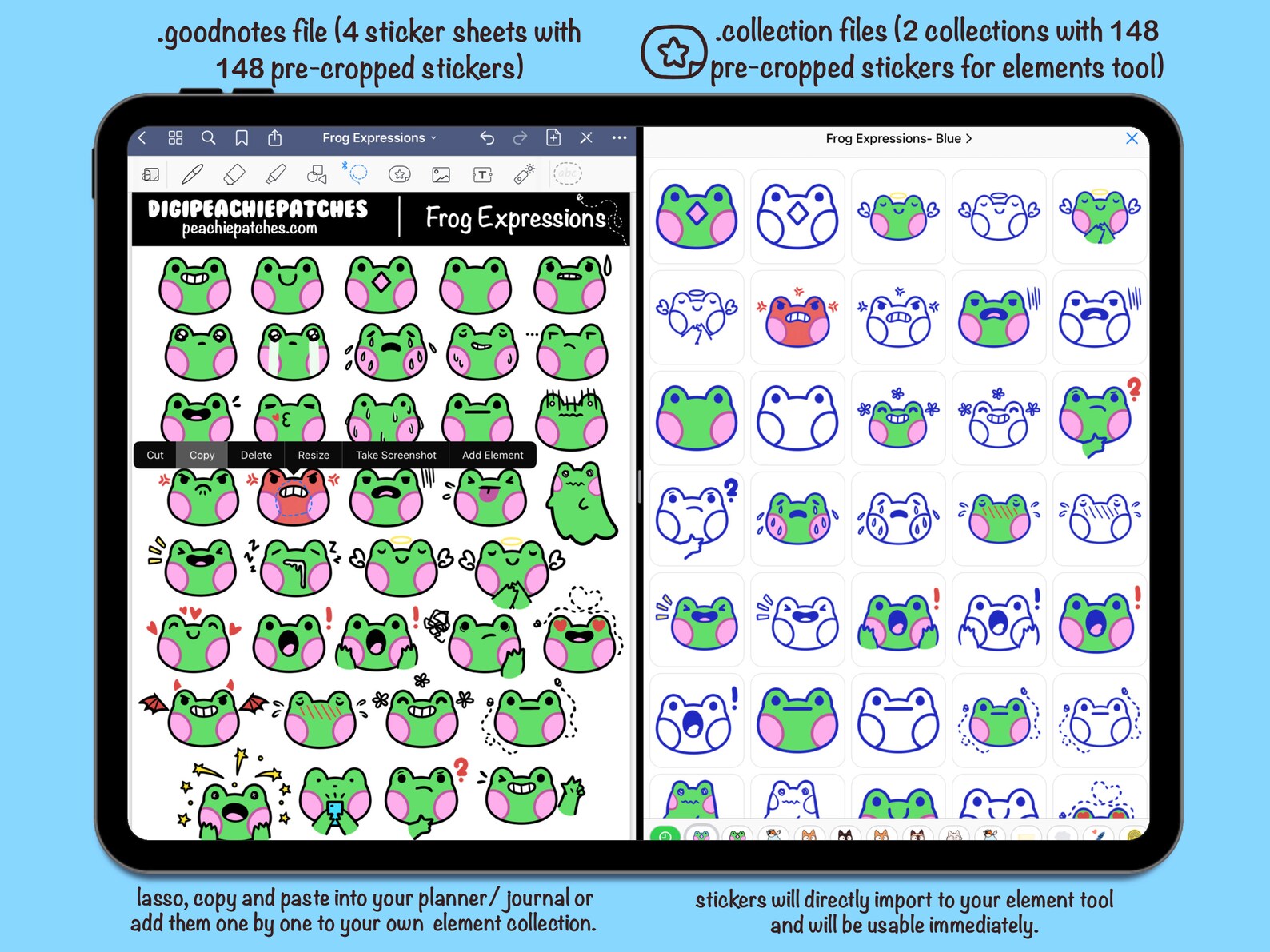 Cute Frog Emoji Digital Stickers. Emotion Planner Sticker - Etsy