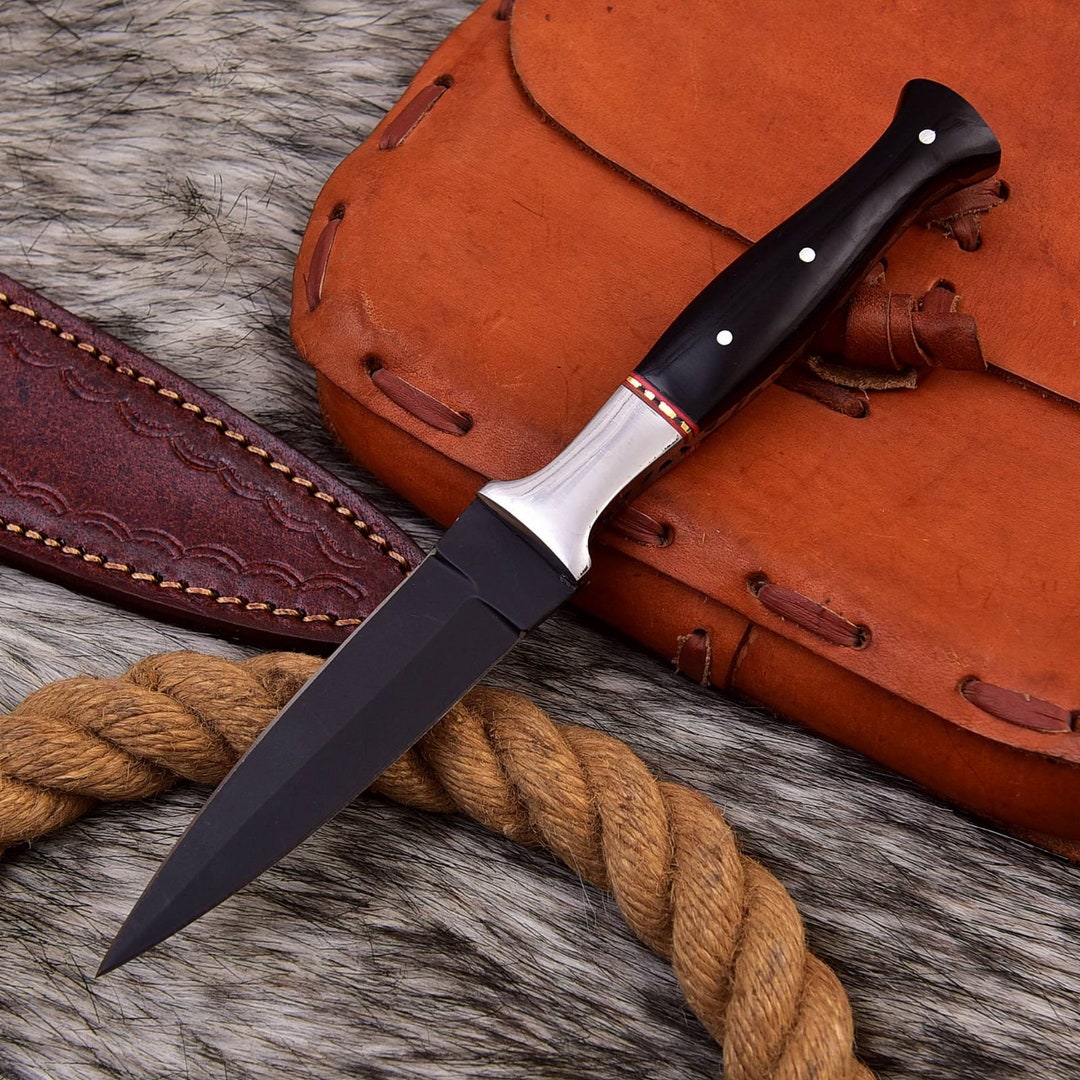 9handmade Double Edged Fixed Blade Drik Dagger Throwing Bot Knife Comes ...