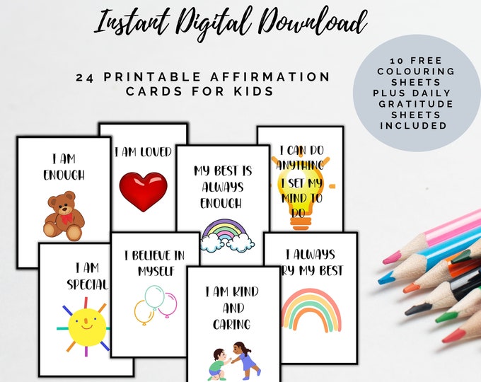 Affirmation Cards for Girls, Printable Affirmation Cards, Self Love ...