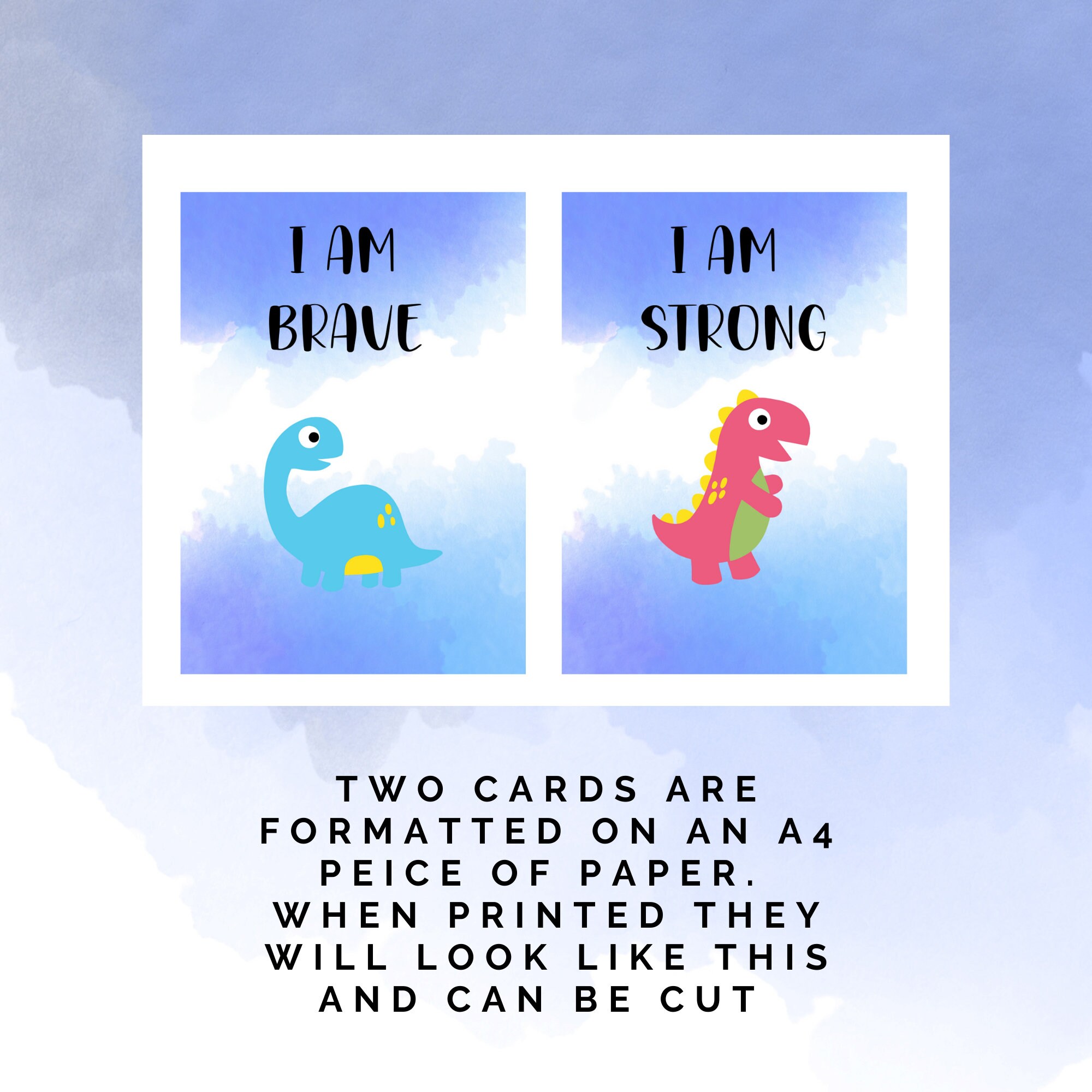 Printable Affirmation Cards for Kids, Dinosaur Affirmations for ...
