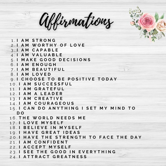 Self Affirmations For Teens