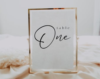 Minimal Wedding Table Number Template, 5x7, 4x6 Modern Table Number ...