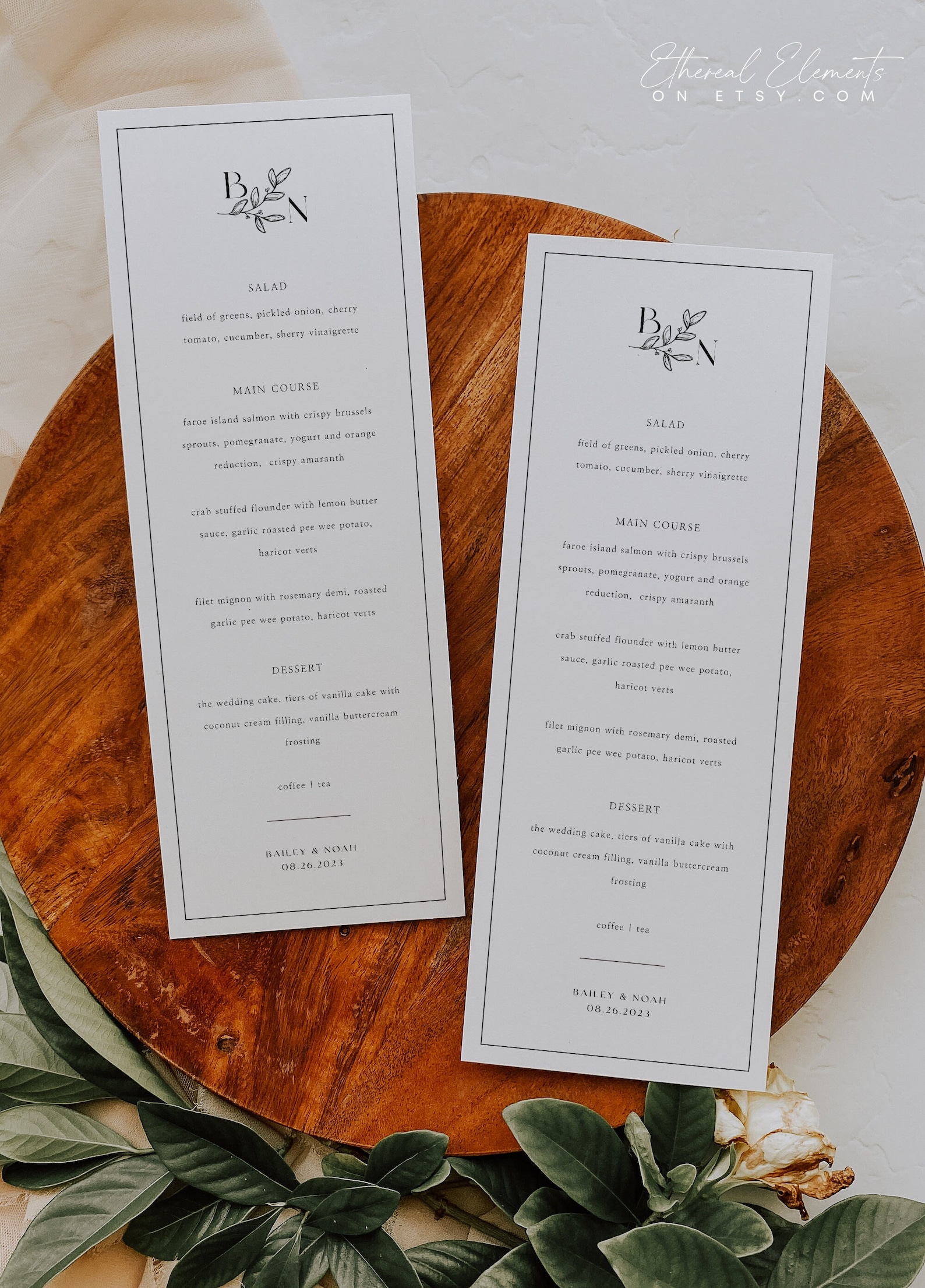 Elegant Wedding Menu Template 4x9 4x11 Modern - Etsy