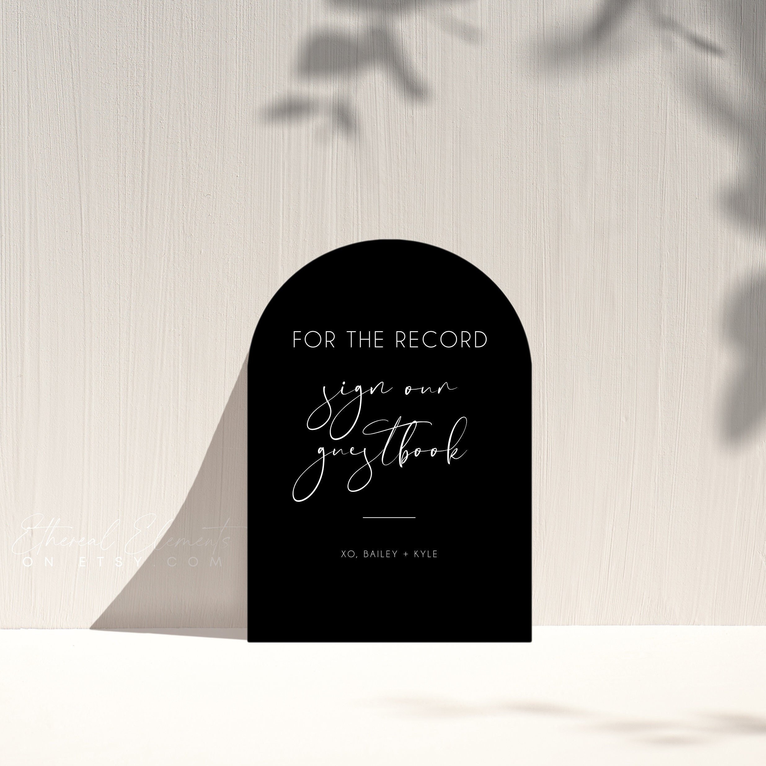 Minimal Wedding Record Template, Arched, 5x7", 8x10", Guestbook Wedding ...