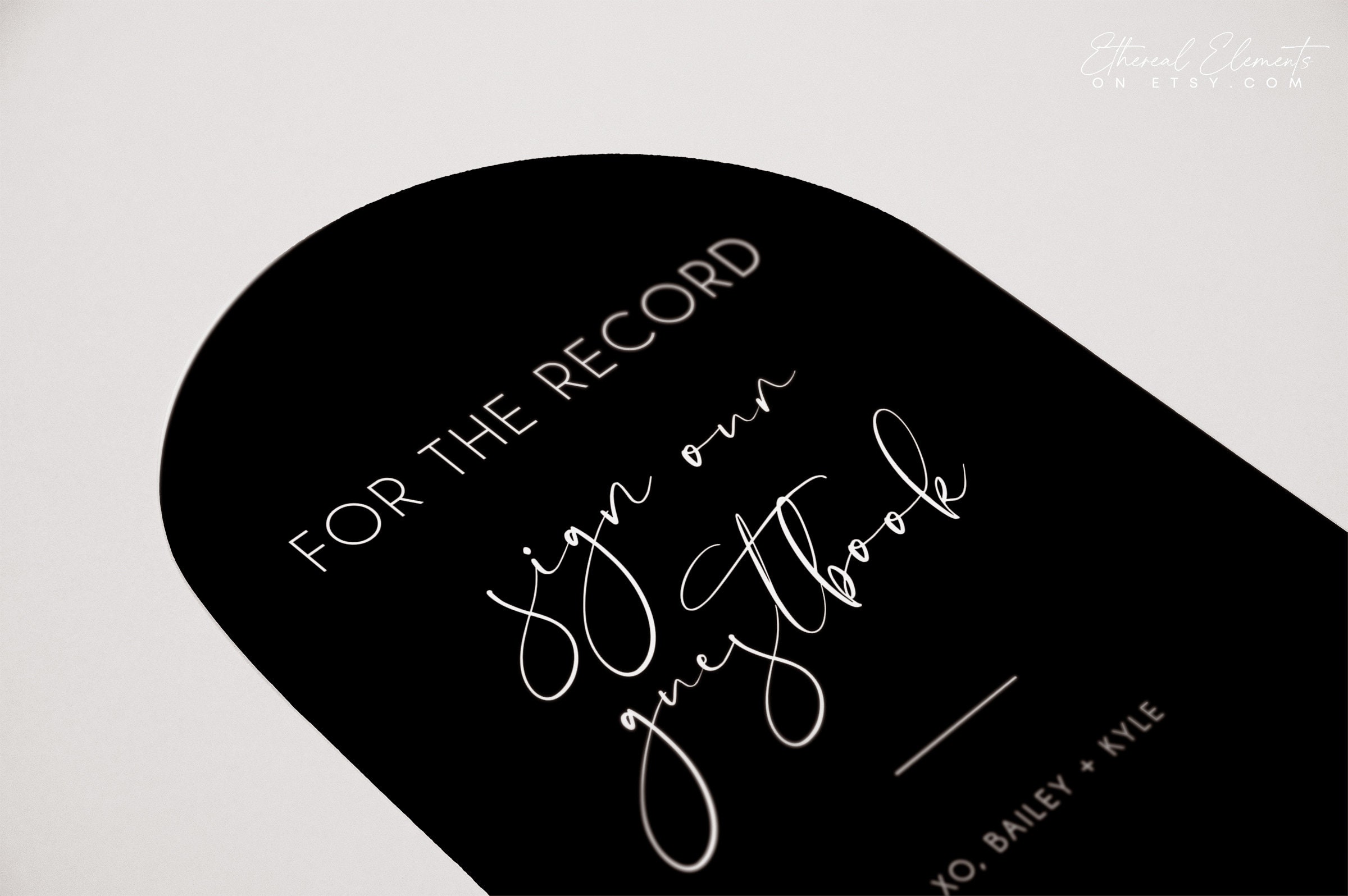 Minimal Wedding Record Template, Arched, 5x7", 8x10", Guestbook Wedding ...