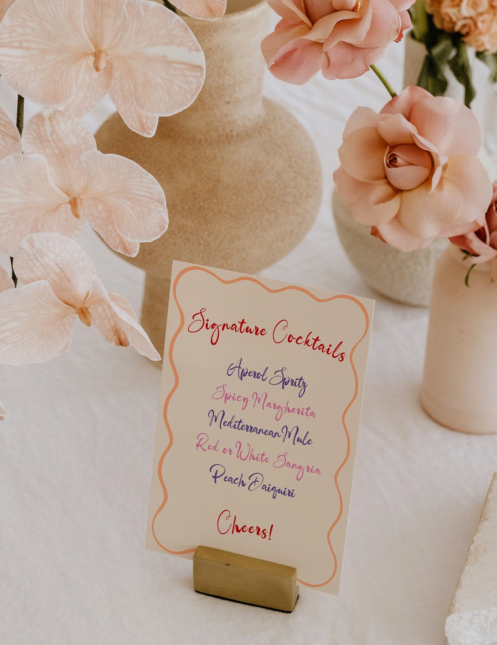 Wave Signature Cocktail Menu, Curve Modern Cocktail Menu, Modern ...