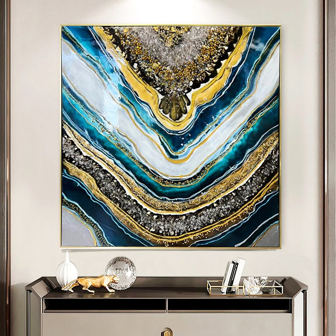 Crystal Geode Resin Glass Quartz Painting Agate Abstract - Etsy