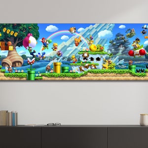 Super Mario Bros Ultra-wide Panorama Wall Canvas Print - Etsy