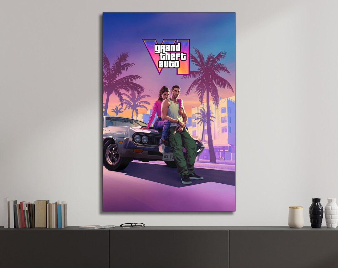Grand Theft Auto VI Video Game Poster & Canvas - Etsy Portugal