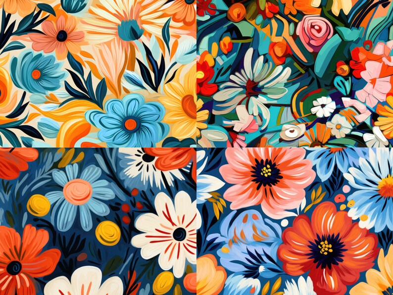 Bold Flowers A4 Paper Pad 16 Sheets - Etsy