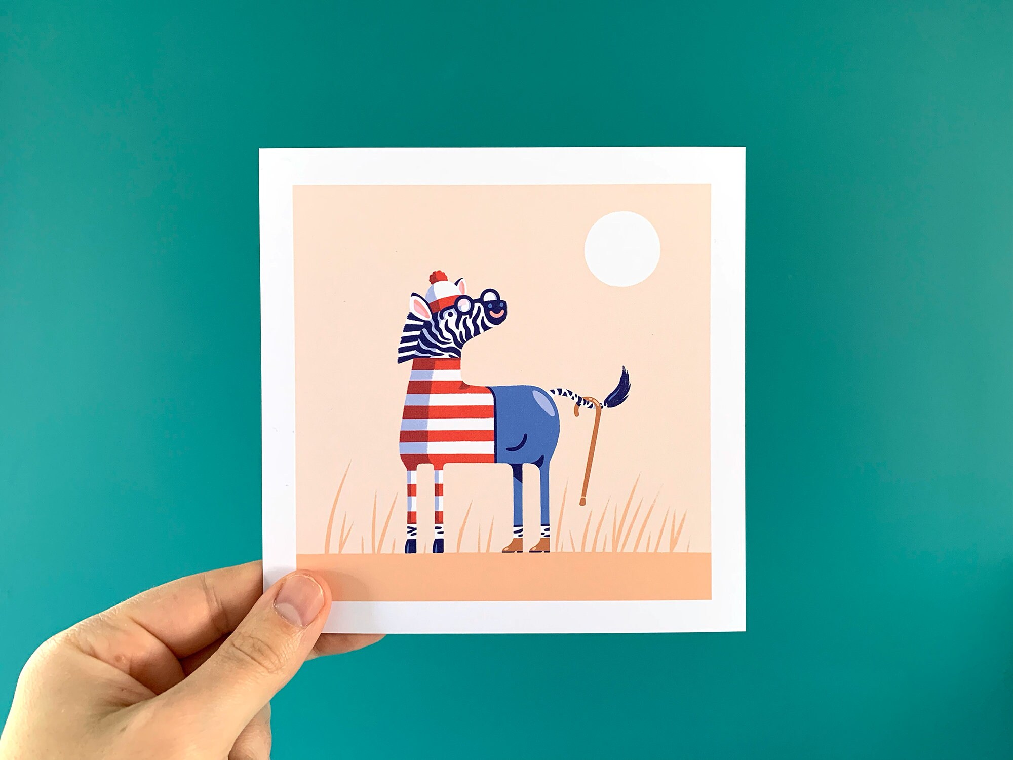 Zebra Wally Print Where's Waldo Inspired Animal Illustration Where's ...