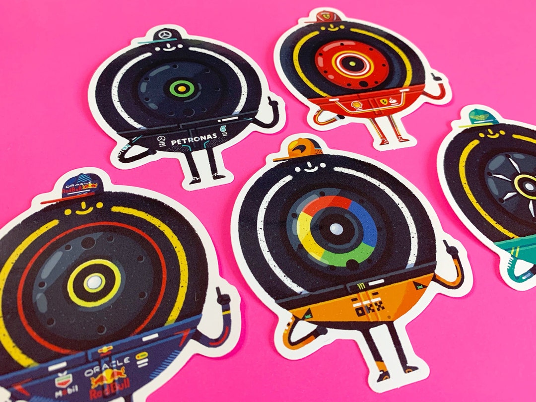 F1 Team Wheel Sticker - Formula One Fan Art Illustration - Matte Vinyl ...