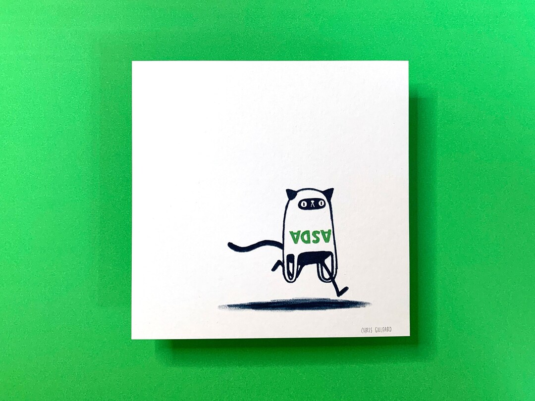 Asda Cat Print Black Cat Pencil Sketch, Cute Animal Halloween Ghost ...