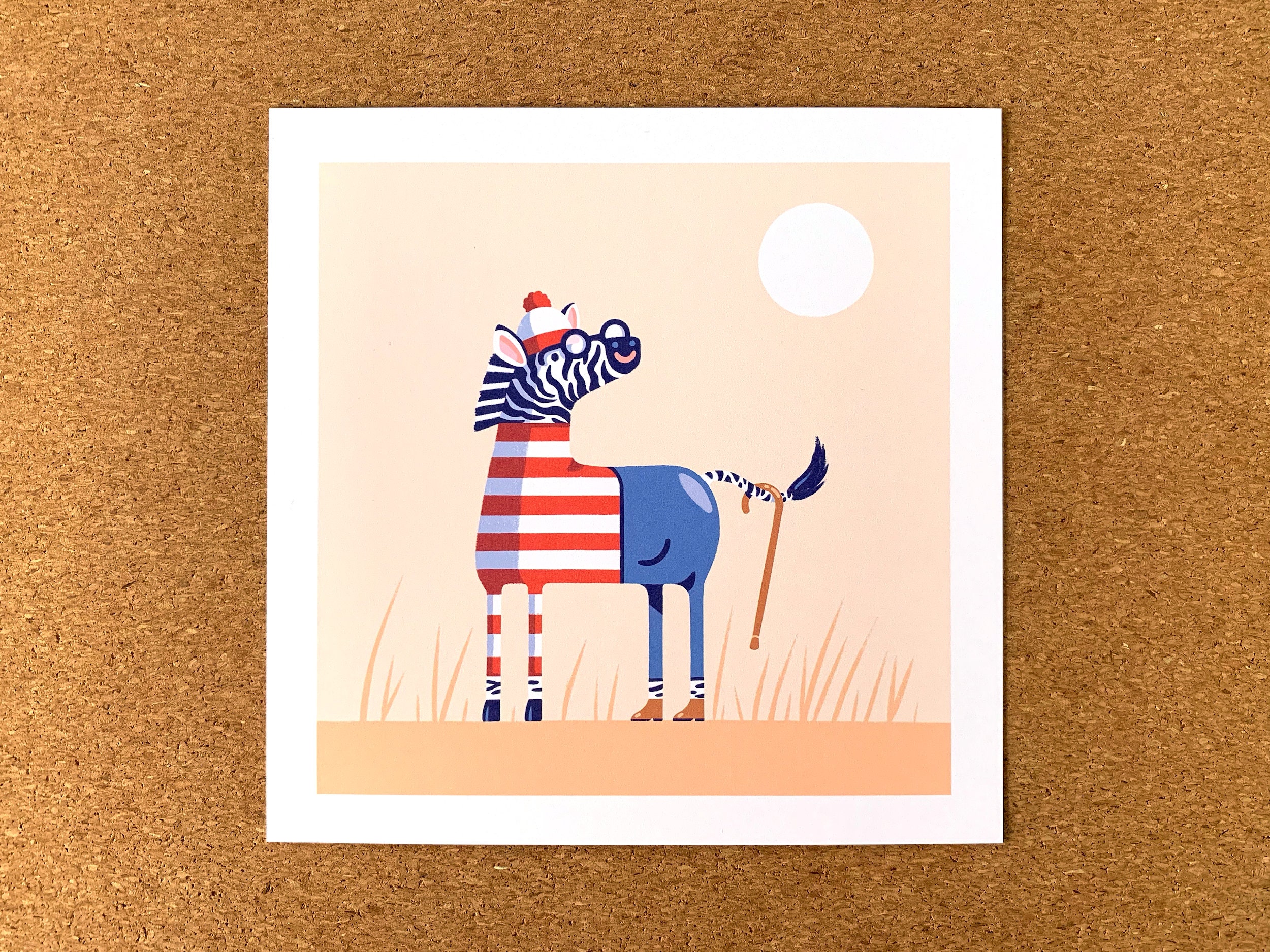 Zebra Wally Print Where's Waldo Inspired Animal Illustration Where's ...