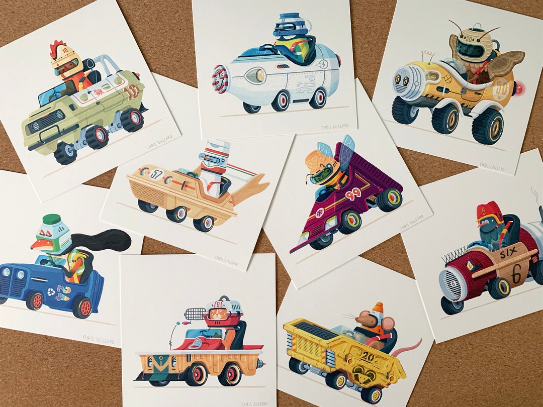 Animal Cars Mix & Match Digital Art Print Funny Animal - Etsy