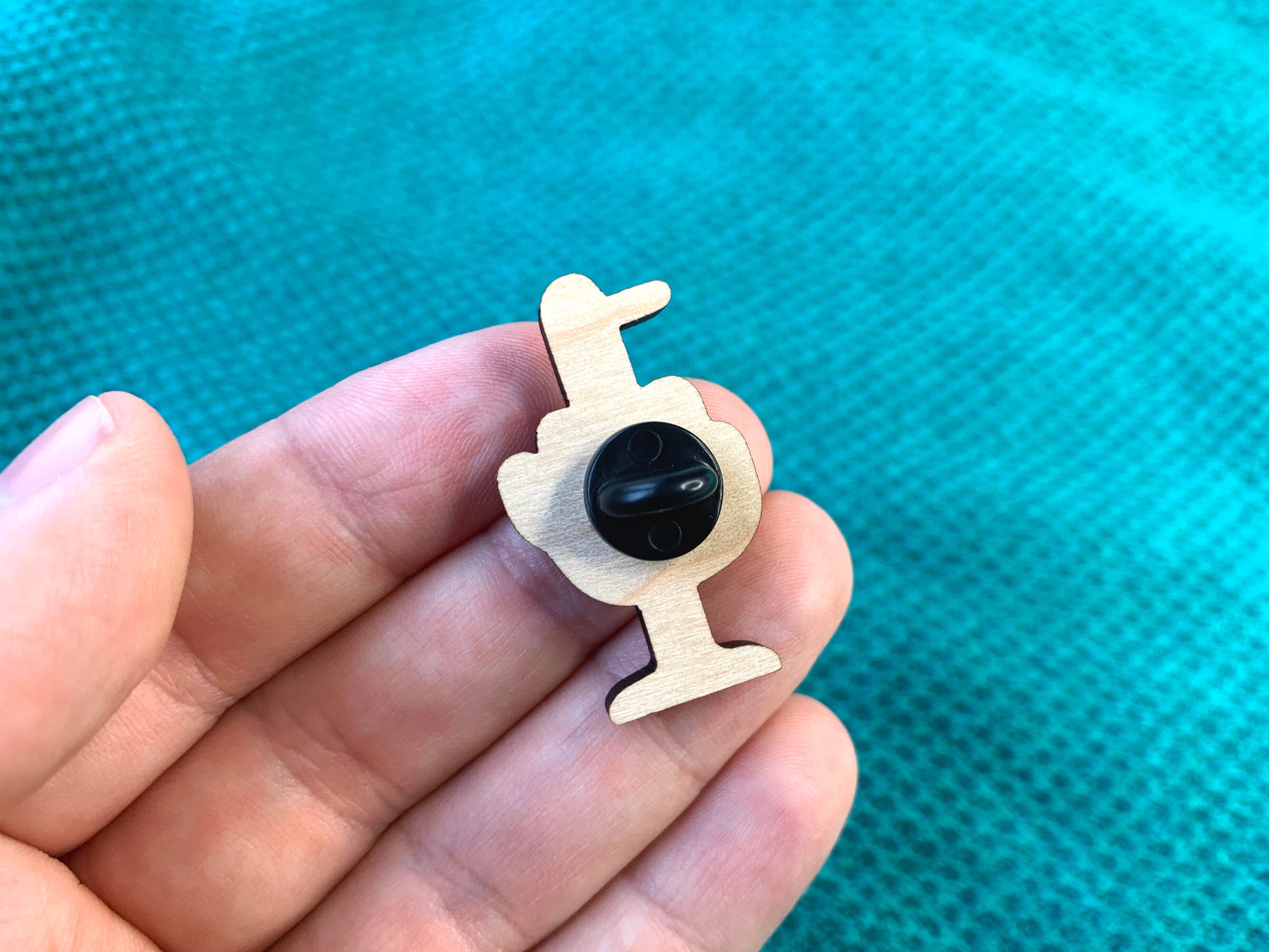 Flip the Bird Pin Badge Middle Finger Seagull Wooden Brooch - Etsy