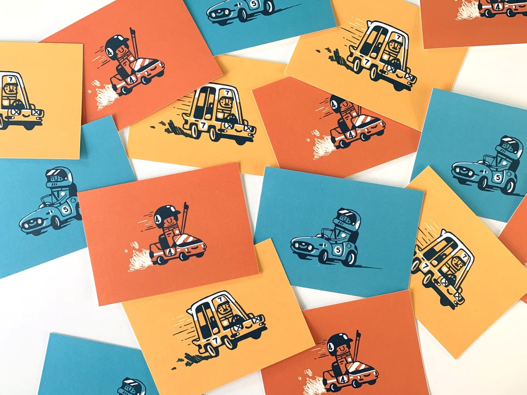 Sketch Racers 3-pack A6 Mini Prints Hand Drawn Race Car Illustrations ...