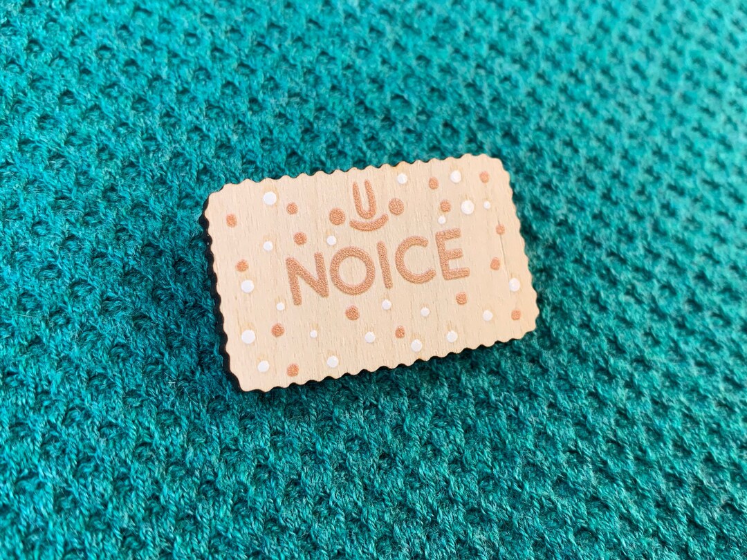 Noice Biscuit Pin Wooden Badge Nice Biscuit Funny Lapel Brooch Baking ...