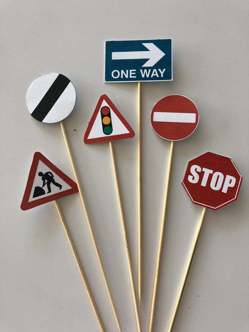 Traffic Signs Cake Toppers - Etsy UK