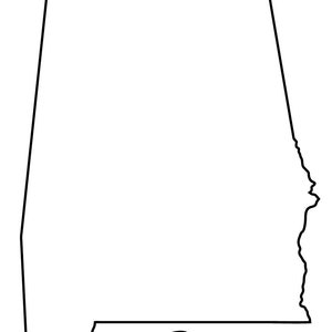 Alabama State Outline Map - Etsy