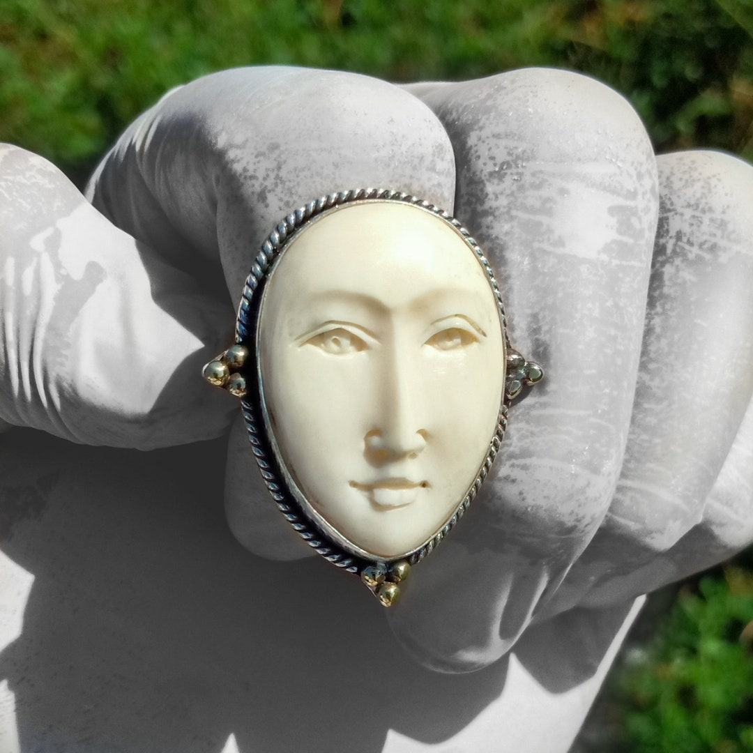 Bone Face Ring, Adjustable Ring, 925 Sterling Silver Ring, 18K Gold ...