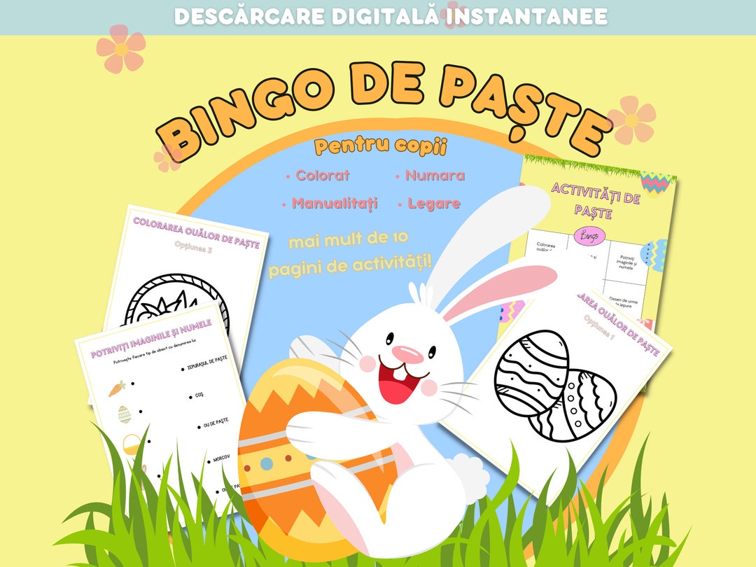 Bingo De Paște Pentru Copii Activități De Paște Colorat De Paște - Etsy