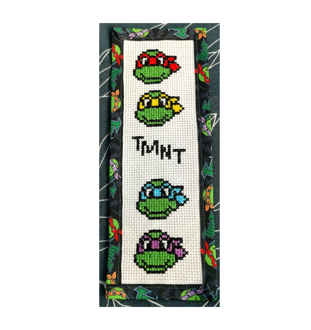 DIY Finished Completed TMNT Grosgrain Ribbon Counted Cross Stitch Kit ...