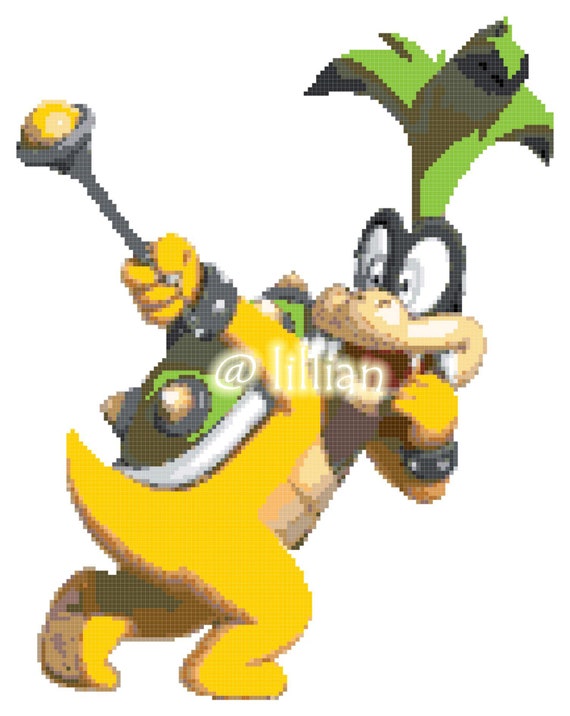 PDF Super MARIO Iggy KOOPA Counted Cross Stitch Pattern - Etsy