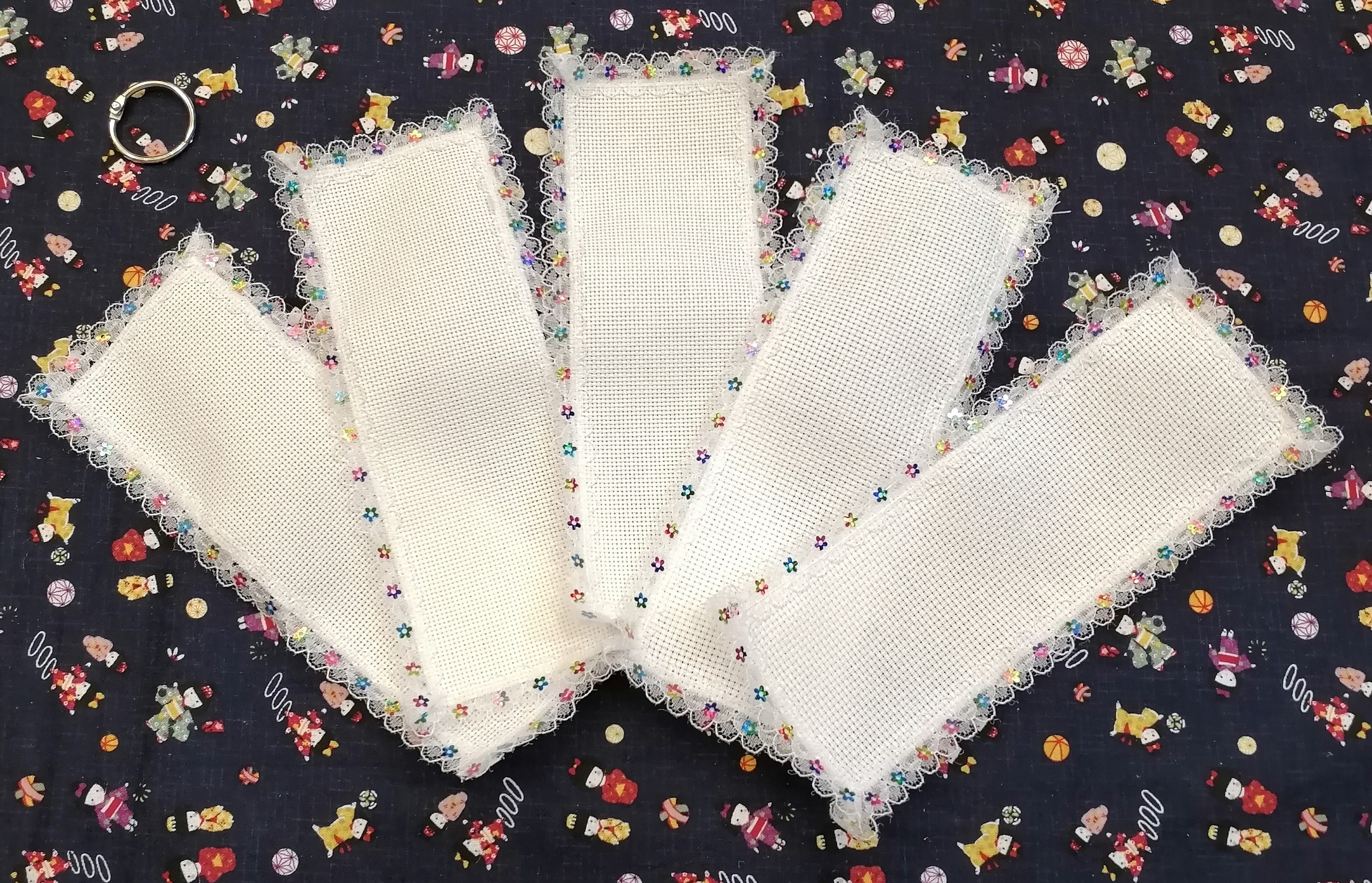 1 Set 5pcs RAINBOW White 18-count AIDA Fabric Cross Stitch - Etsy