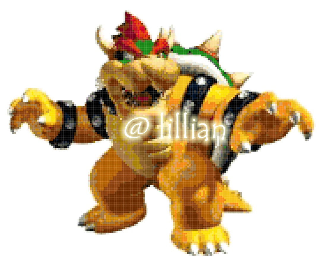 PDF Super MARIO ~ BOWSER Counted Cross Stitch Pattern Chart - Etsy