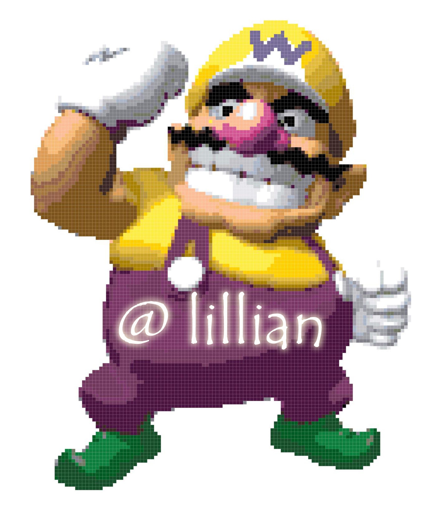 PDF Super MARIO ~ WARIO Counted Cross Stitch Pattern Chart - Etsy