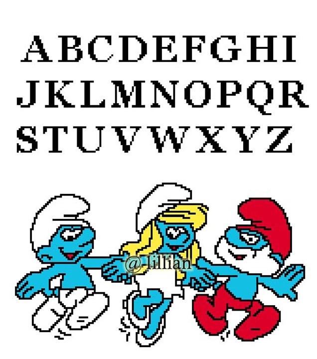 PDF CHARACTER Papa Smurf Smurfs Smurfette Alphabet Alphabets ...