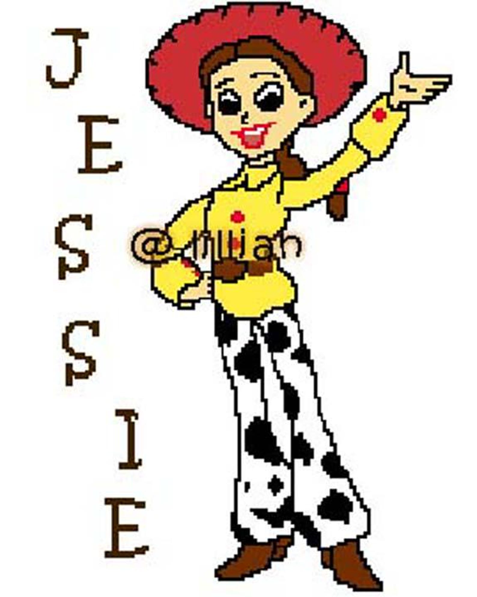 PDF TOY STORY ~ Jessie Counted Cross Stitch Pattern Chart - Etsy