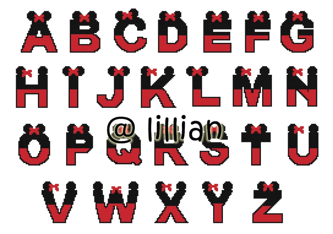 PDF CHARACTER Alpbahet Alphabets Alphabetical Minnie Mouse ABC Sampler ...