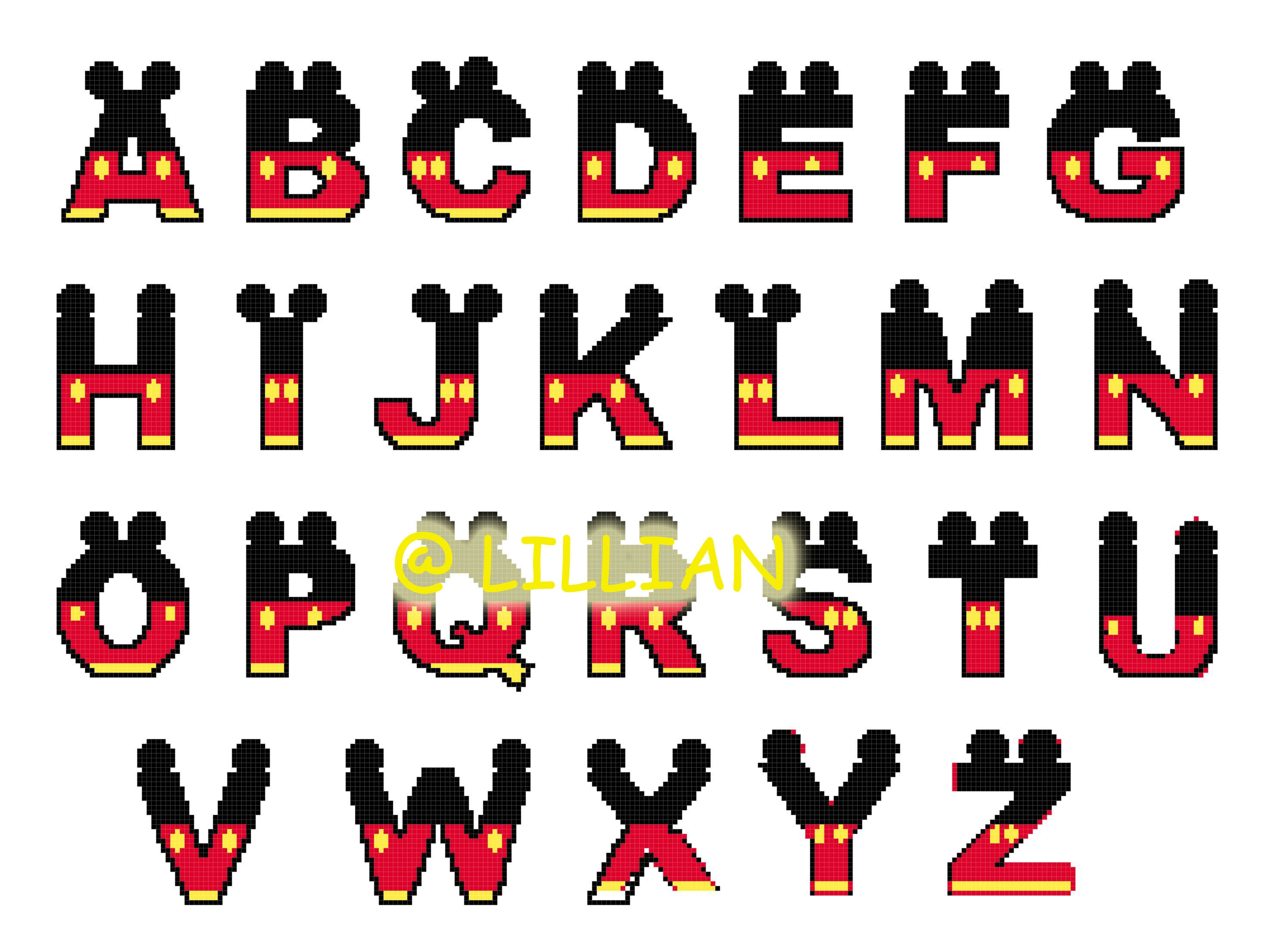PDF CHARACTER Alpbahet Alphabets Alphabetical Mickey Mouse ABC Sampler ...