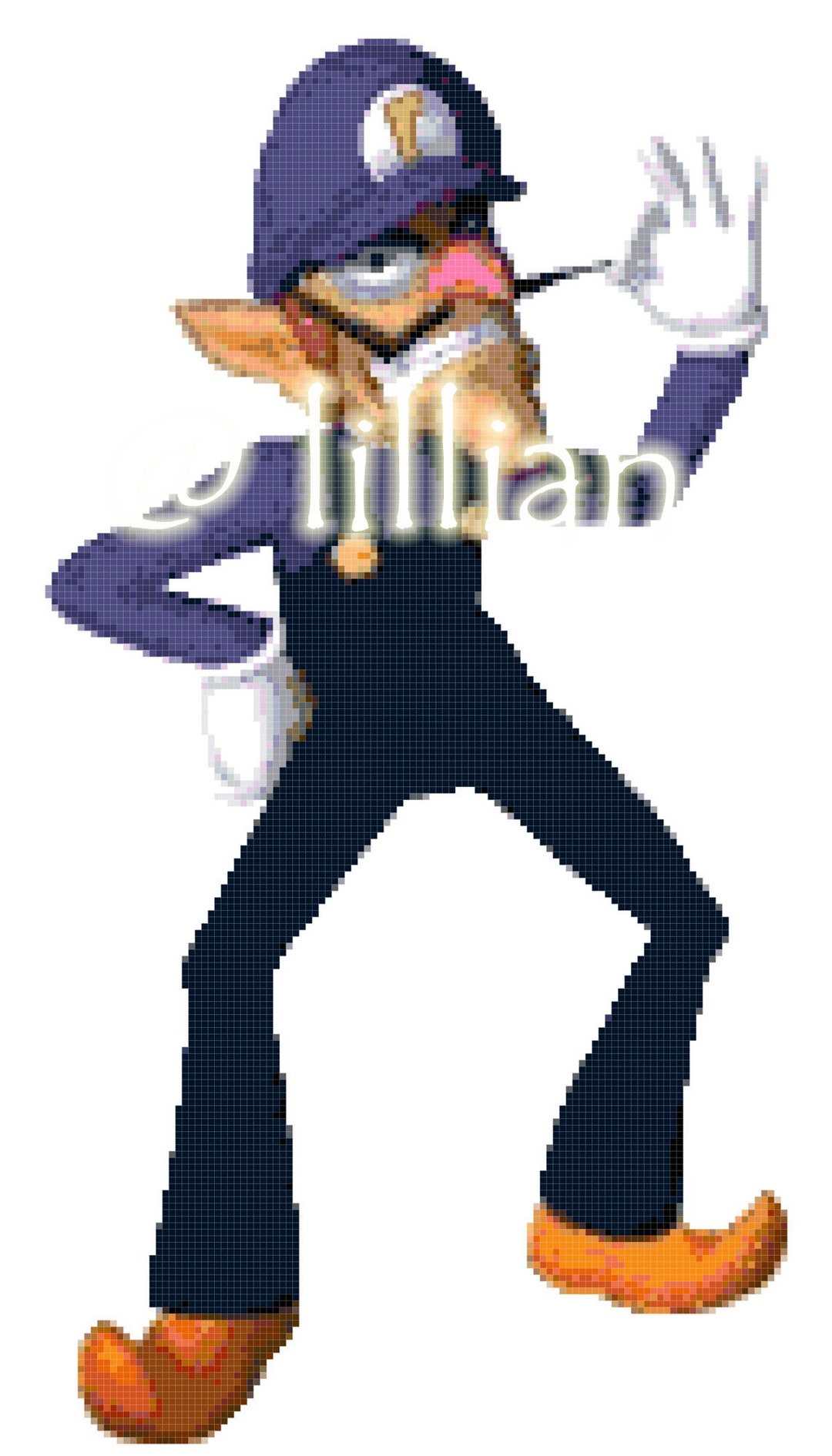 PDF Super MARIO ~ WALUIGI Counted Cross Stitch Pattern Chart - Etsy
