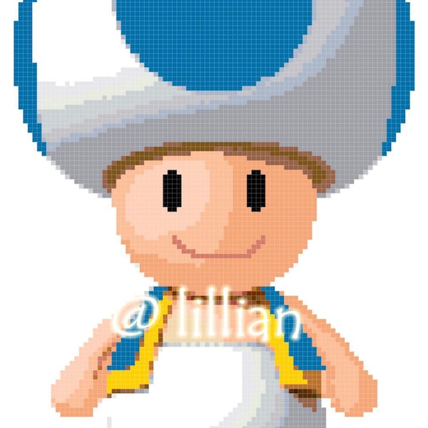 Toad Super Mario Cross Stitch - Etsy