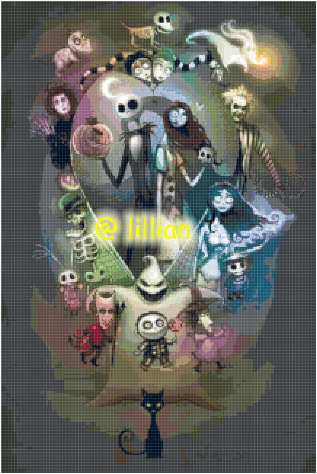 PDF the NIGHTMARE Before Christmas Jack Family LIGHTNING Counted Cross ...