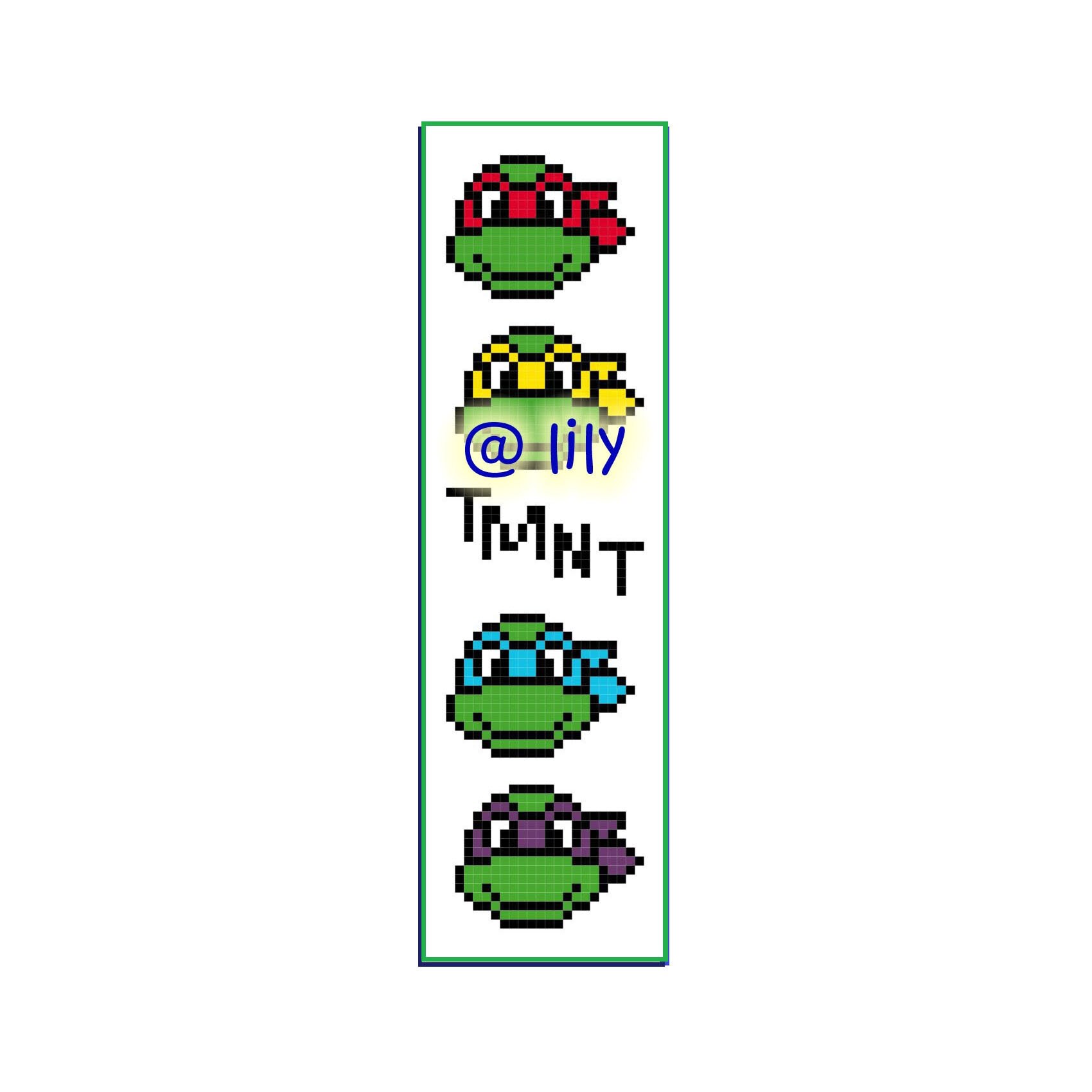 DIY Finished Completed TMNT Grosgrain Ribbon Counted Cross Stitch Kit ...