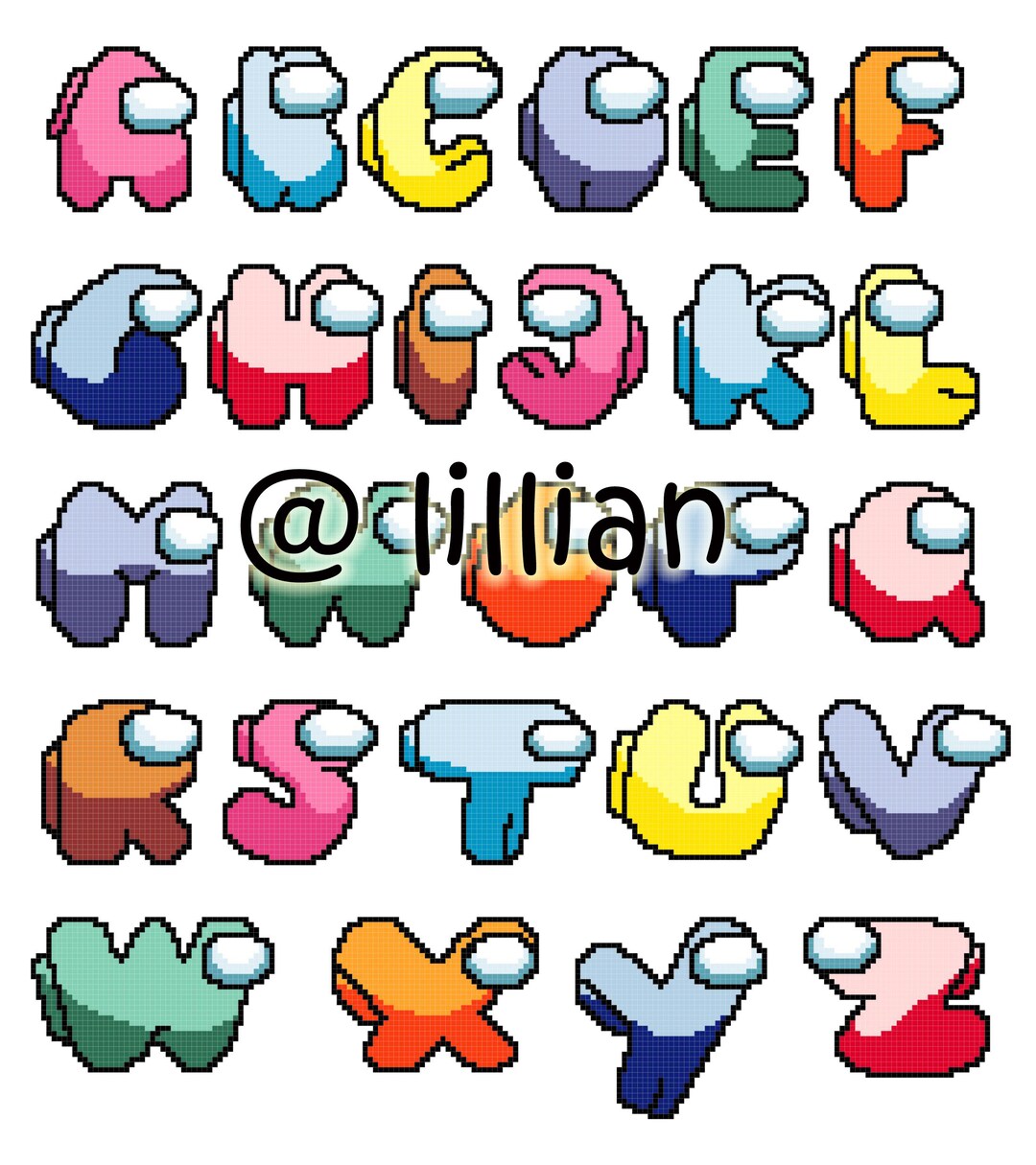 PDF CHARACTER Alpbahet Alphabets Alphabetical Among Us ABC Sampler ...