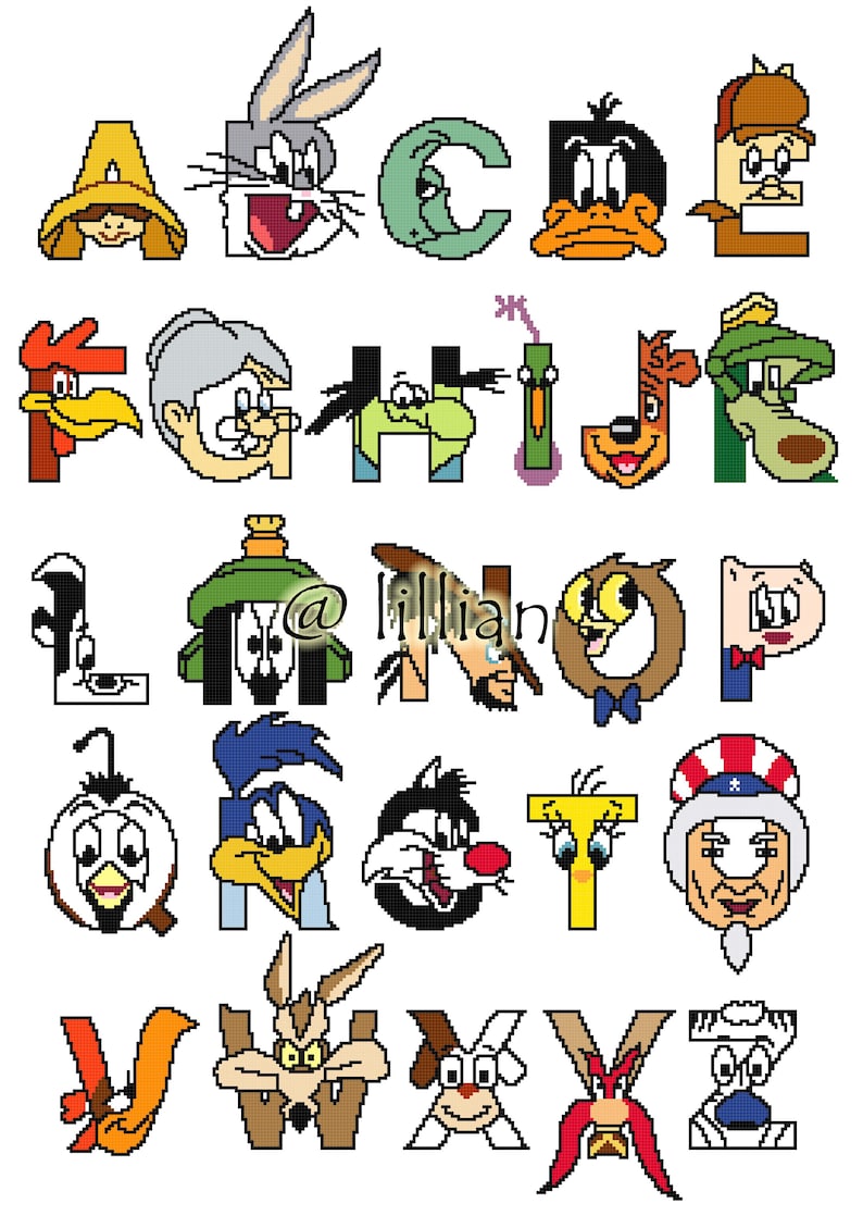 PDF CHARACTER Alpbahet Alphabets Alphabetical Baby Looney Tunes ABC ...