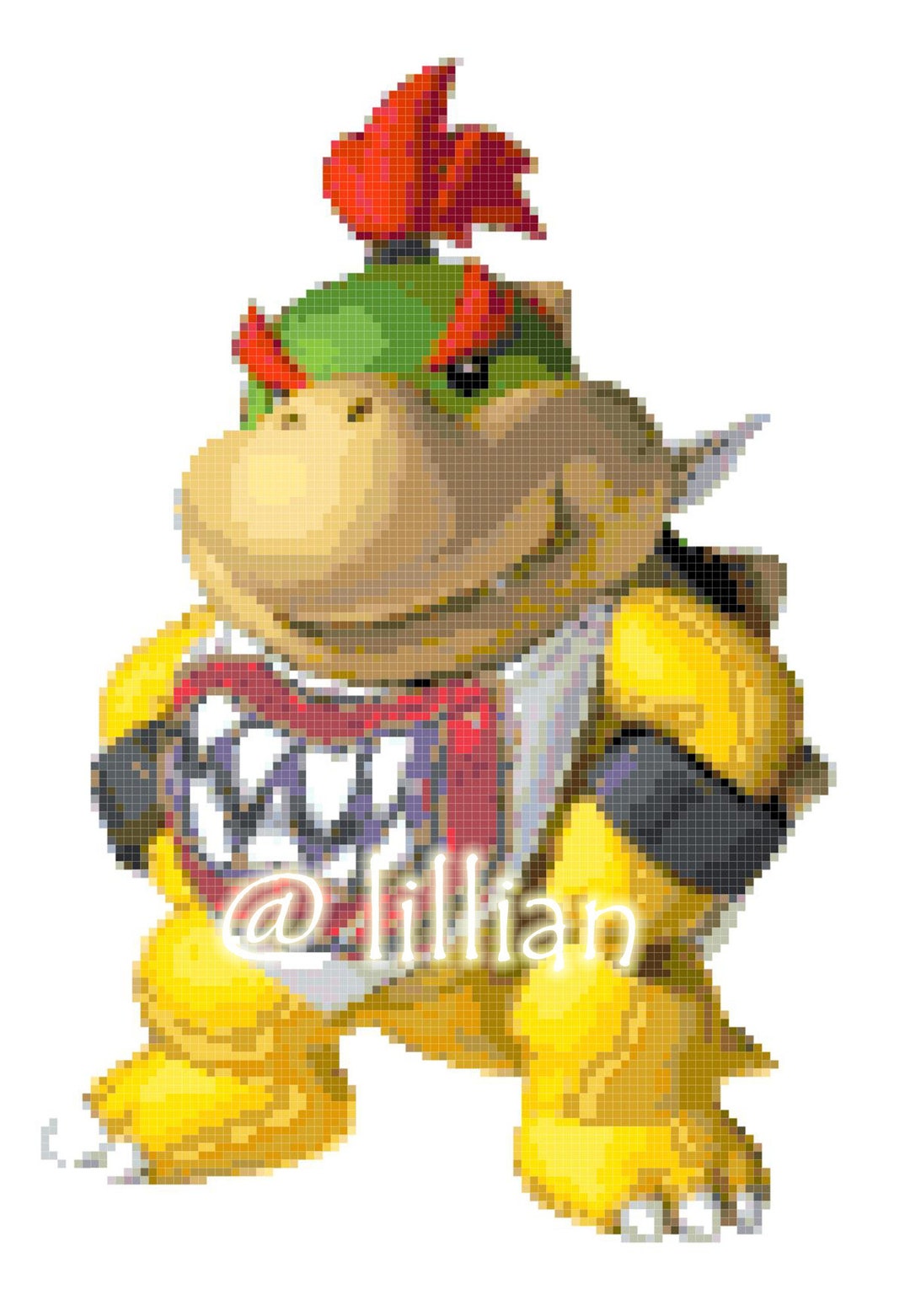 PDF Super MARIO ~ BOWSER Jr Counted Cross Stitch Pattern Chart - Etsy