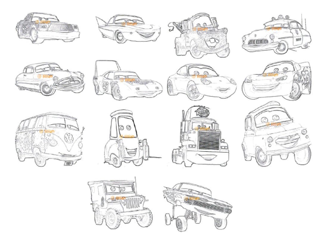 PDF 14 Sets CAR Cars SKETCH Counted Cross Stitch Pattern Chart - Etsy