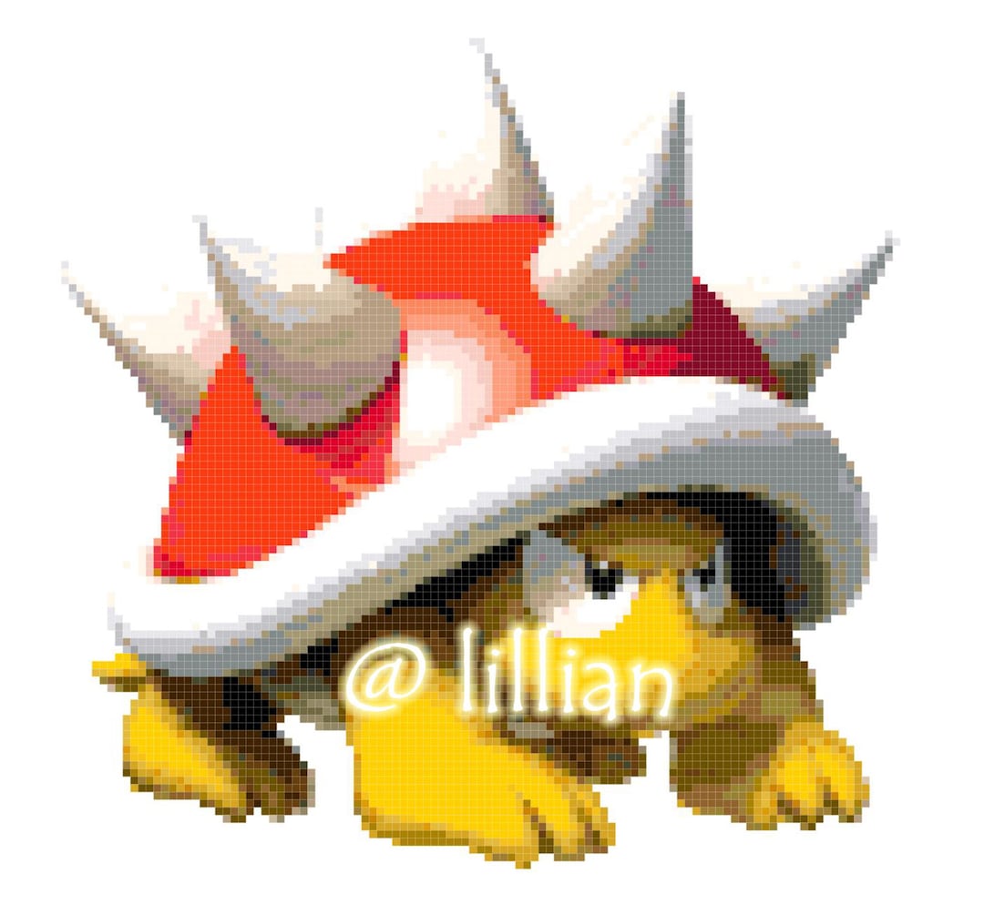 PDF Super MARIO ~ SPIKEY the Turtle Counted Cross Stitch Pattern Chart ...