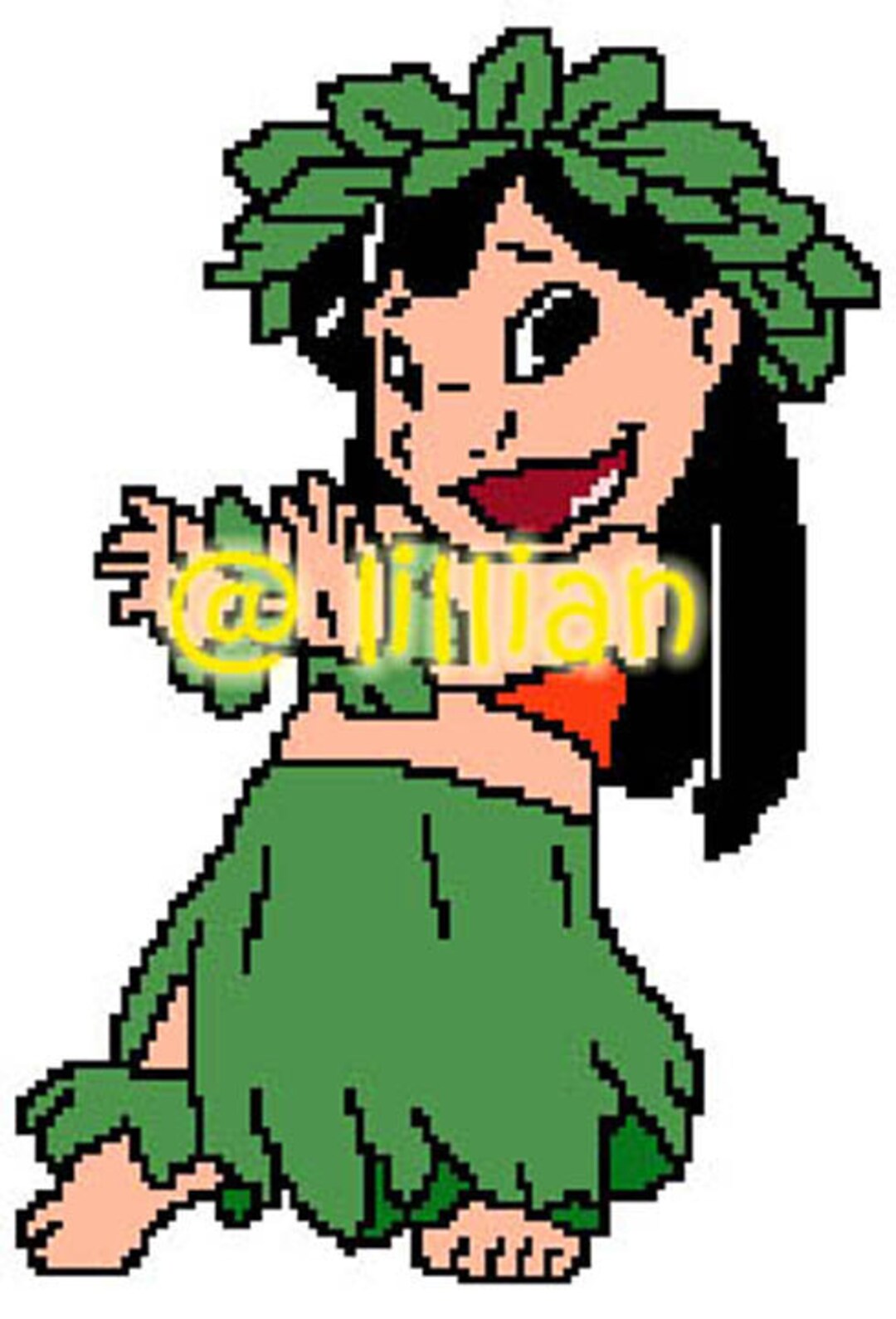 PDF Lilo & Stitch ~ LILO Smiling Dancing HAWAIIAN Counted Cross Stitch ...