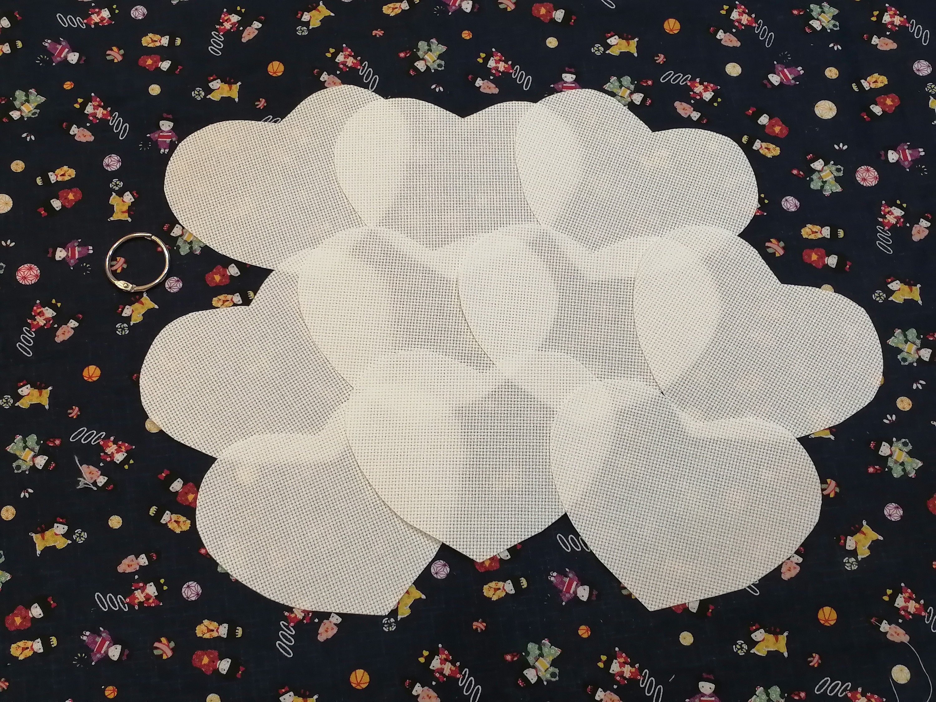 1 Set 40pcs Plain Black White AIDA Fabric Cross Stitch Bookmark ...