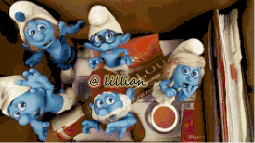 PDF the Smurf Smurfs Papa Smurfette Coffee Surprises Counted Cross ...