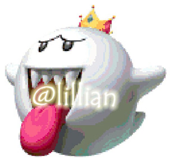 Pdf Super Mario King Boo Counted Cross Stitch Pattern Chart Etsy