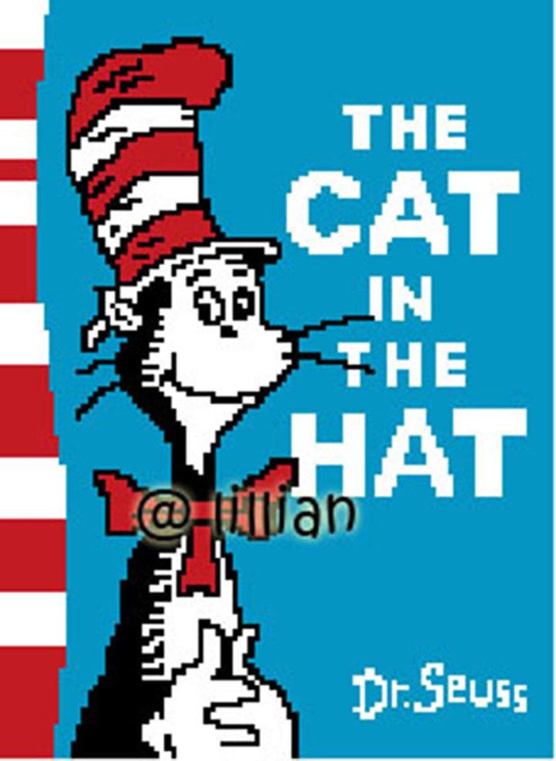 PDF DR SEUSS the Cat in the Hat Counted Cross Stitch Pattern Chart - Etsy
